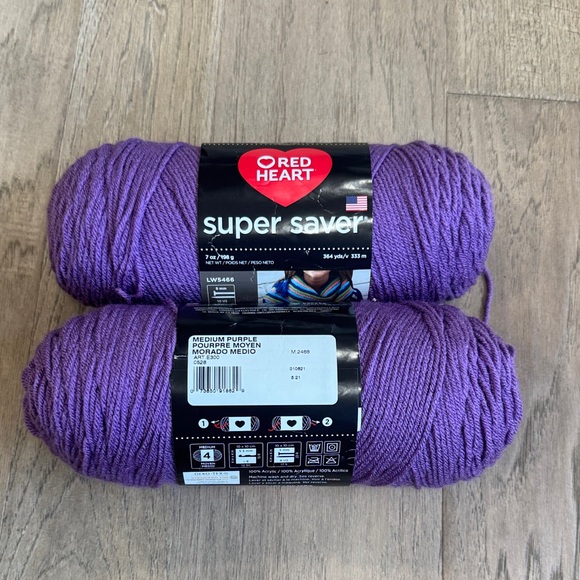 Red Heart | Other | Red Heart Super Saver Yarn Medium Purple 4oz | Poshmark